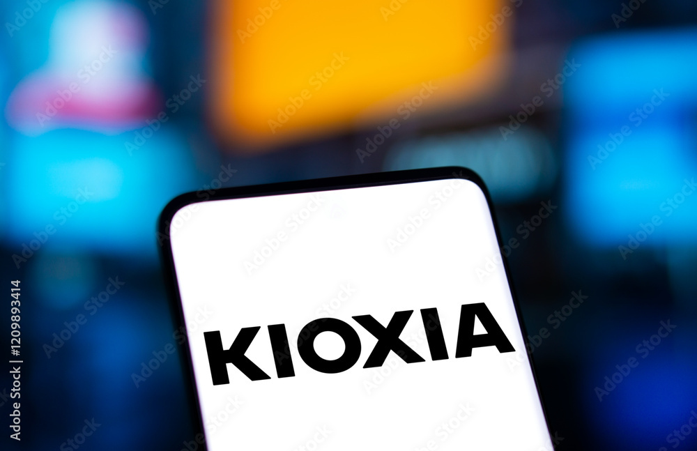 Dhaka, Bangladesh- 11 Jan 2025: Kioxia logo is displayed on smartphone ...