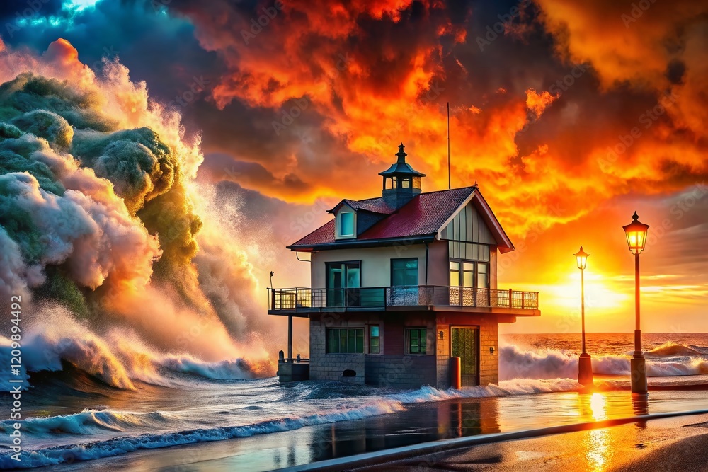 Surreal Tsunami Evacuation Building Safety Signs: ISO Emergency & First ...