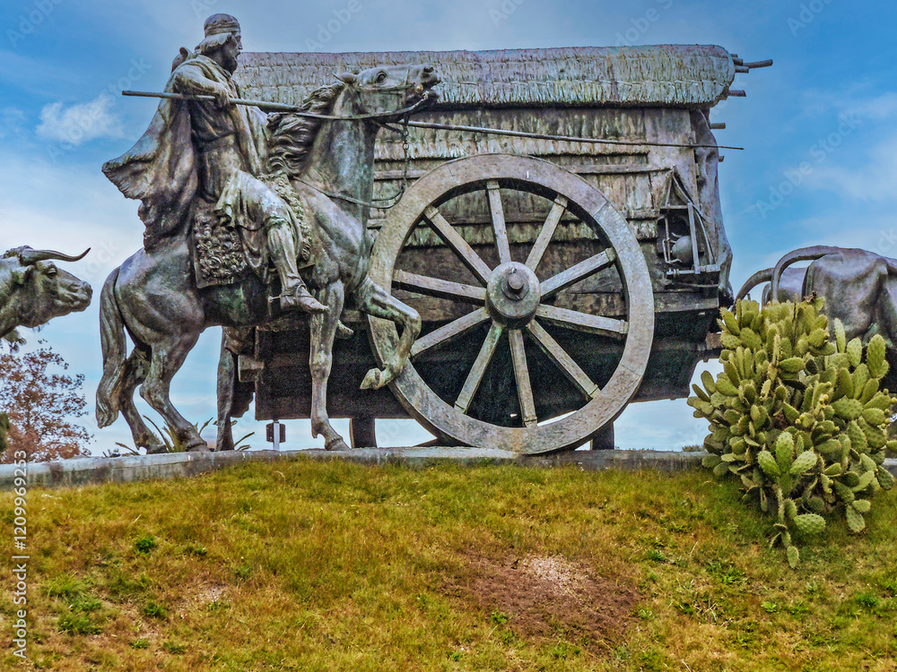 The Carreta Monument, created by sculptor Jose Belloni, in honor of the ...