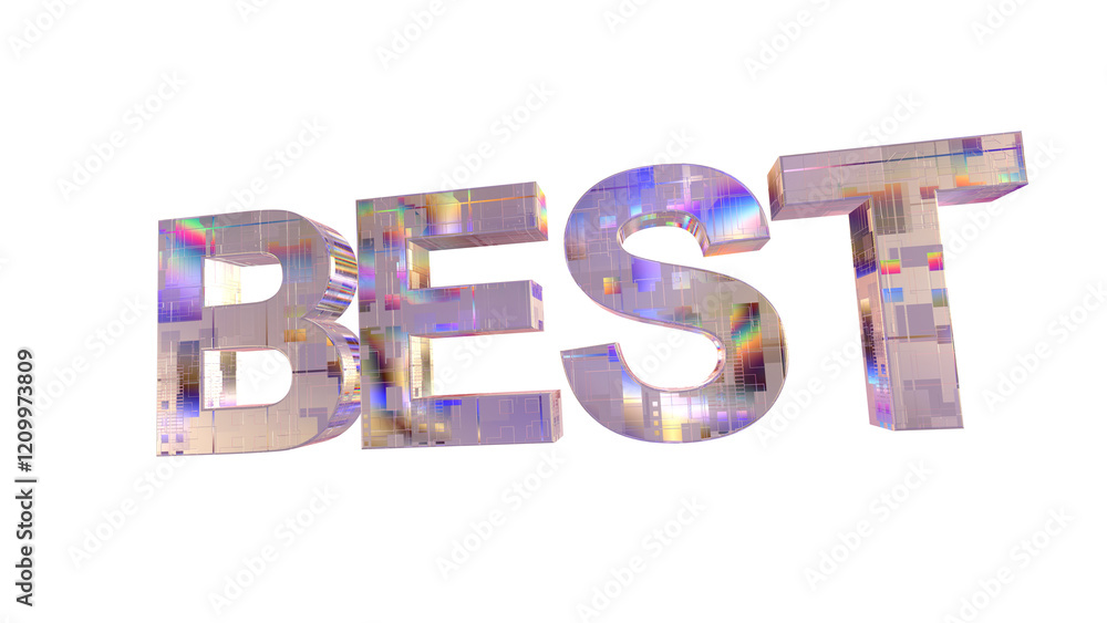 3d BEST text with silicon semiconductor wafer texture isolated on a ...