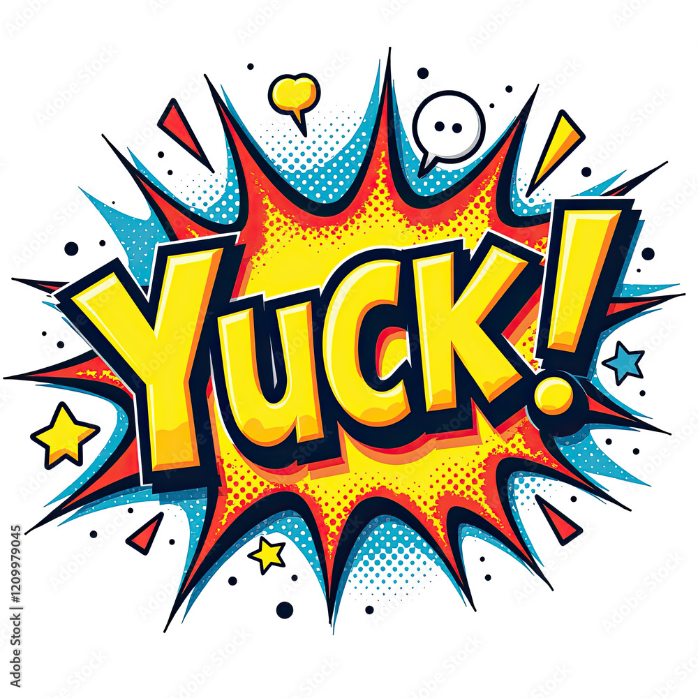 PNG Vibrant and dynamic comic art style showcasing the word yuck with ...