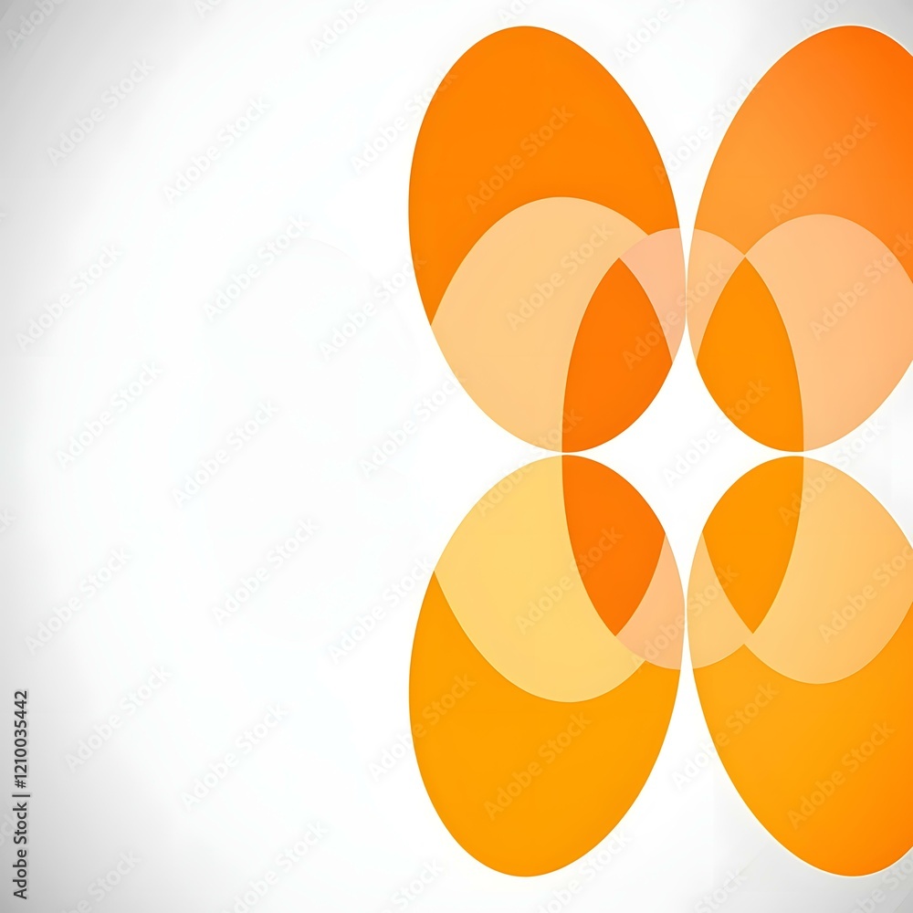 Minimalist orange and white background with overlapping translucent ...