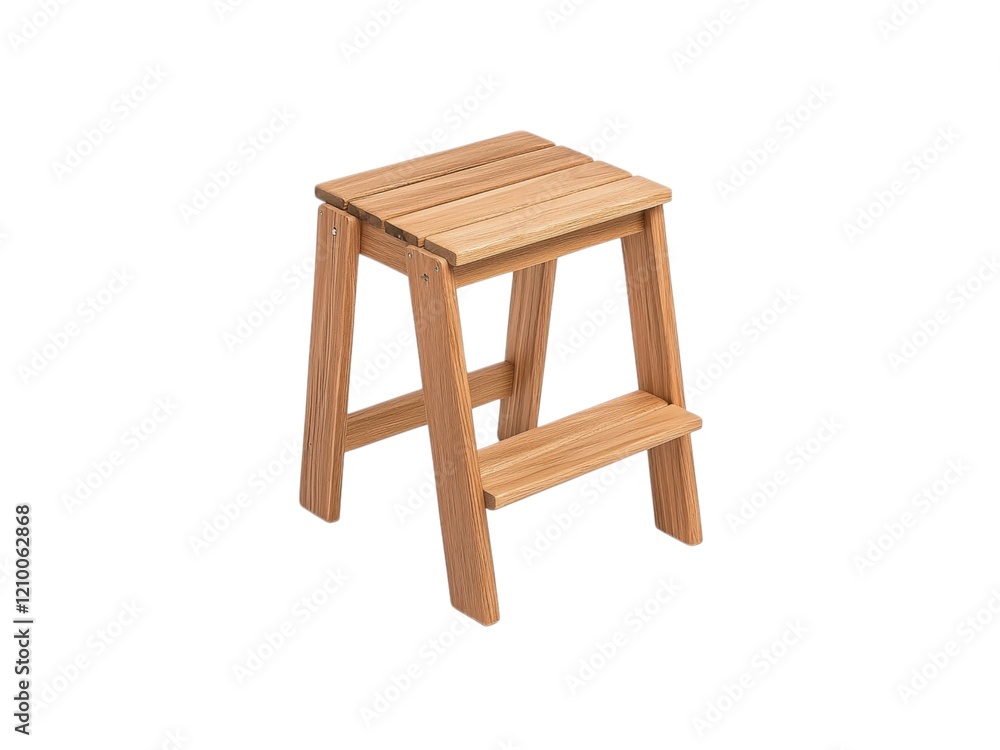 Sustainable and Wooden product. Wooden step stool with a simple design ...