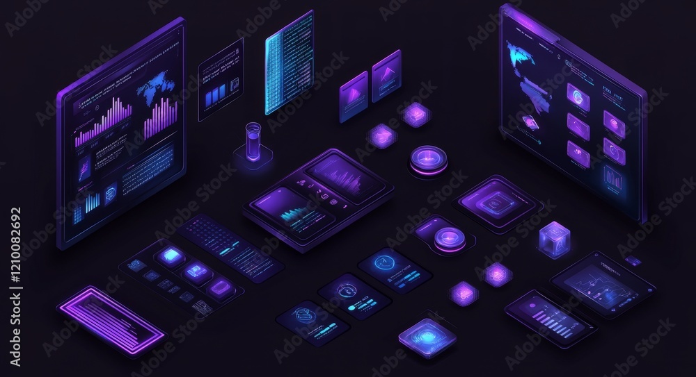 Frames designed with futuristic elements. Cyberpunk HUD square display ...