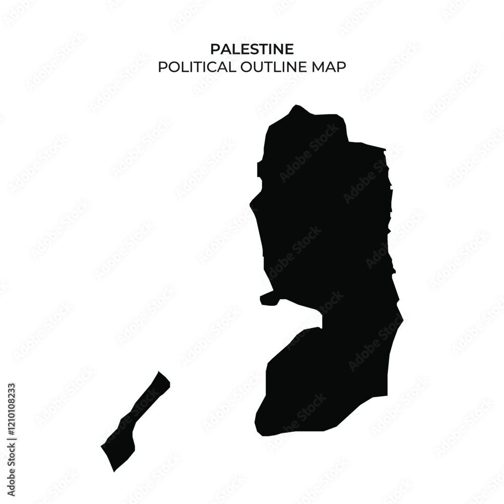 A solid black outline map depicting the political boundaries of ...