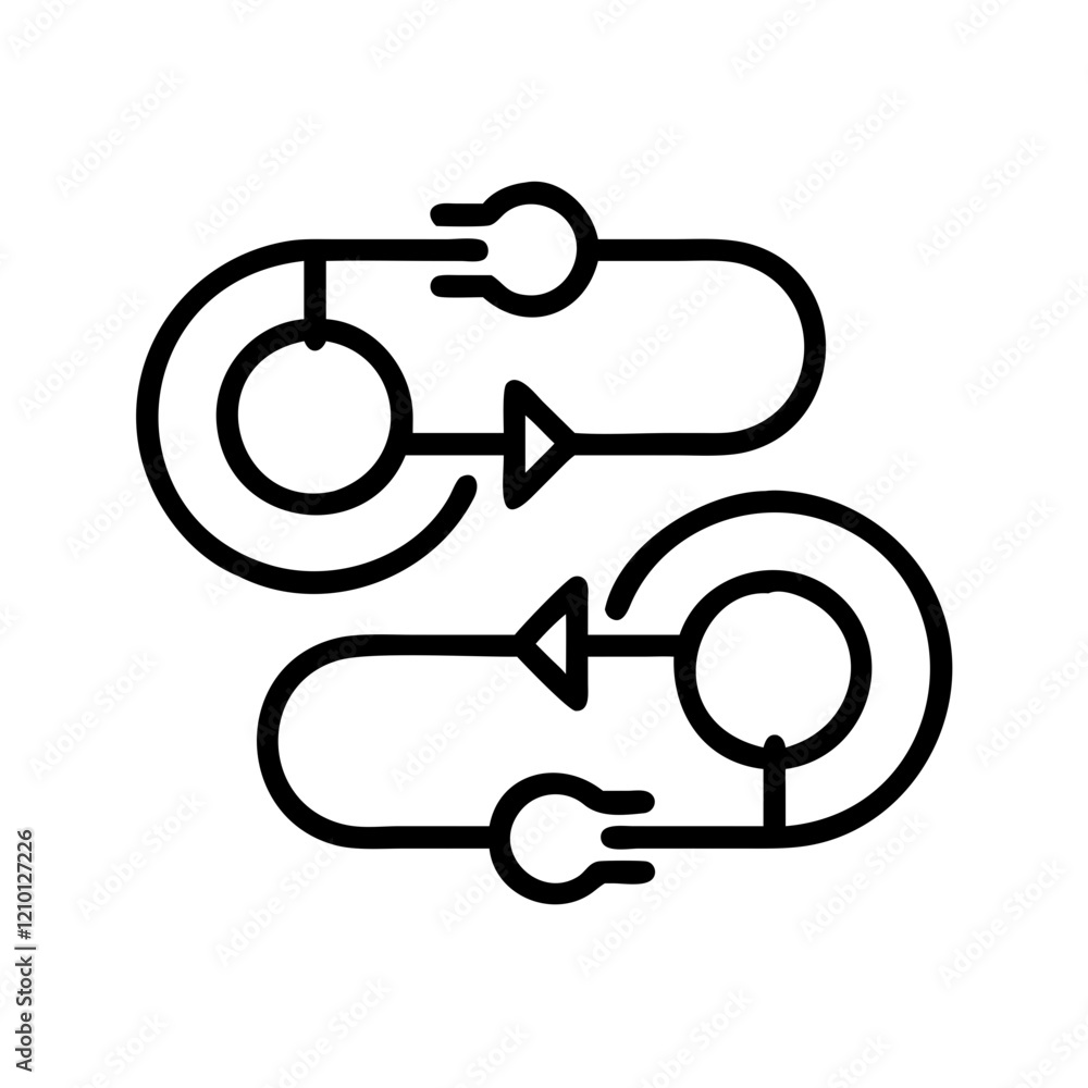 ci cd pipeline icon, ci cd pipeline line art - simple line art of ci cd ...
