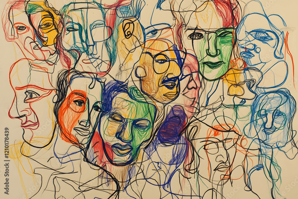 Conceptual art depicting societal issues, focusing on women s roles ...