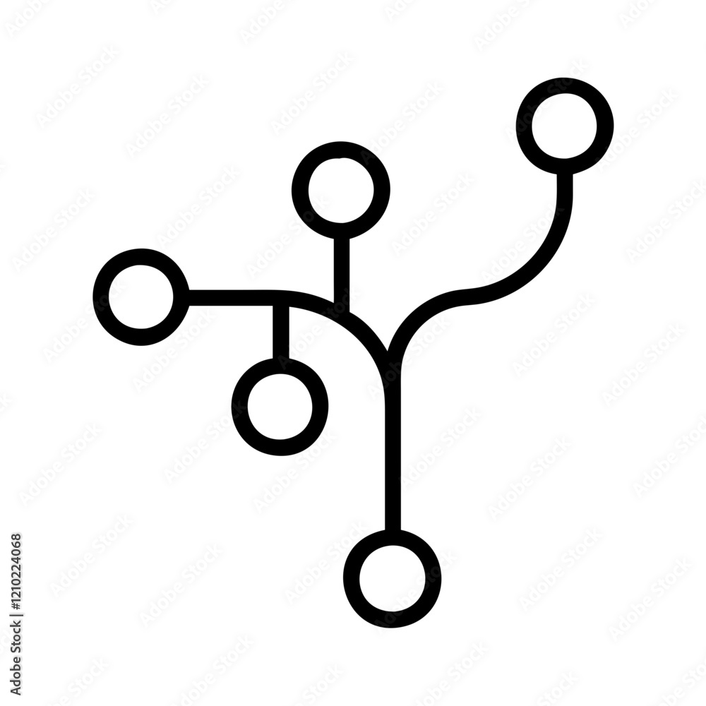 git branch icon, git branch line art - simple line art of git branch ...