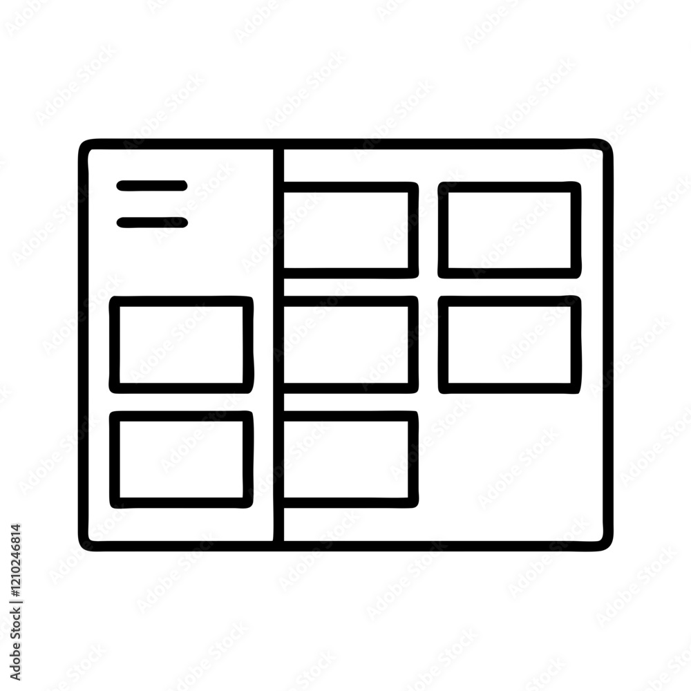Vector de Stock kanban board icon, kanban board line art - simple line ...