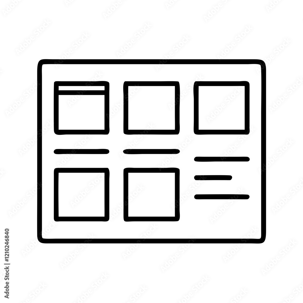 Vector de Stock kanban board icon, kanban board line art - simple line ...