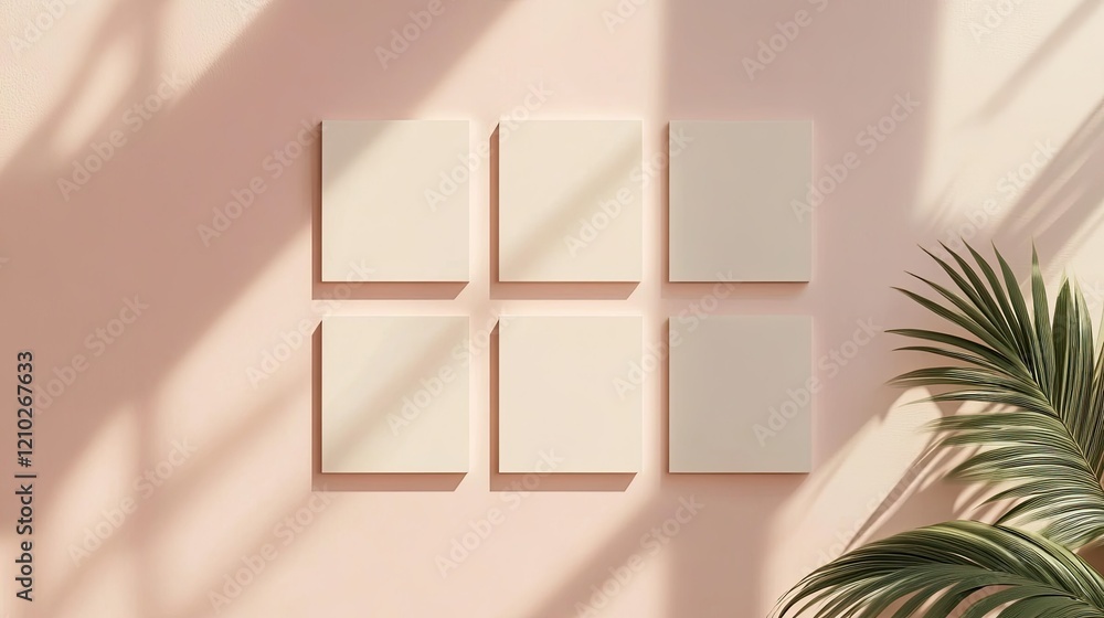 Simple Instagram post template with six blank squares arranged in three ...