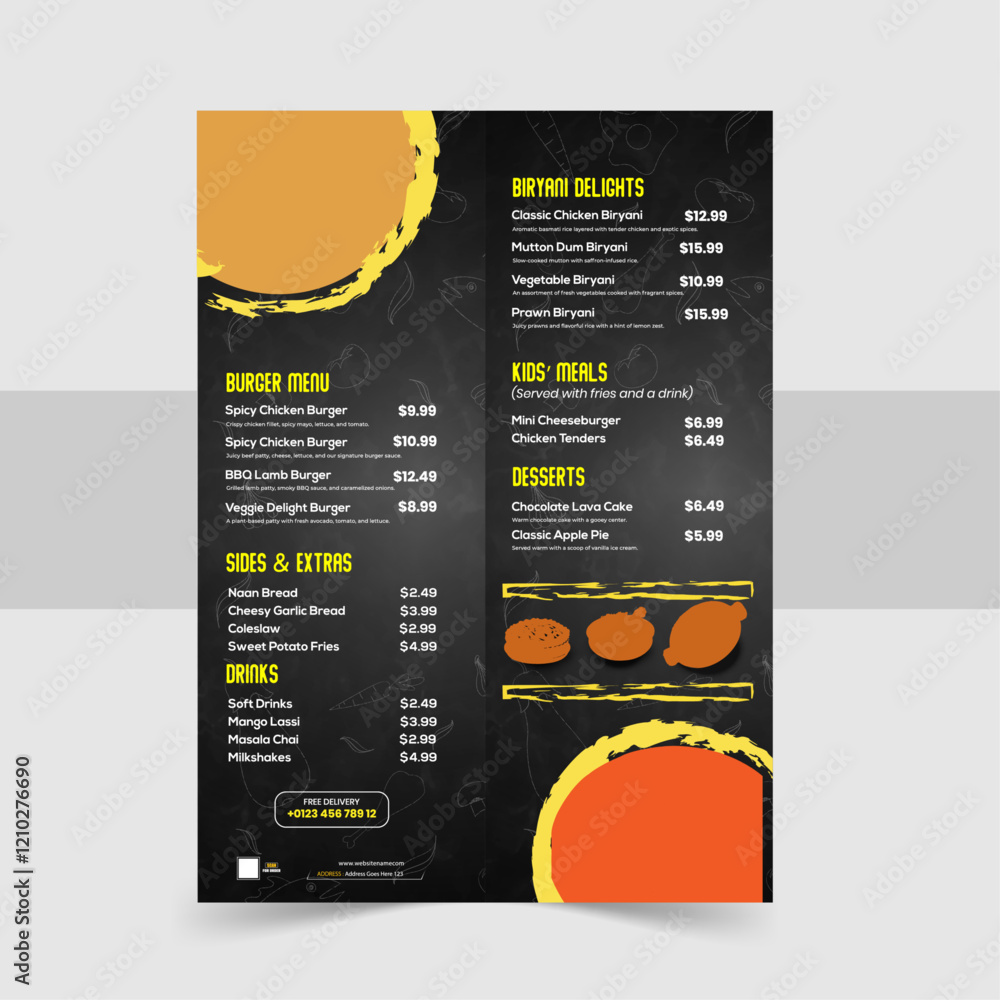 Modern Food Menu Design Template - Elegant, Editable, and Customizable ...