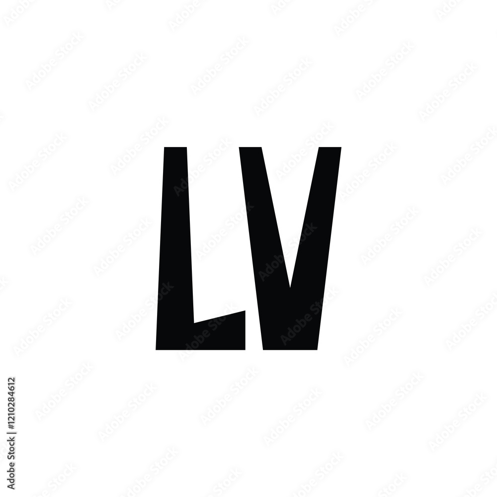 LV monogram logo design letter text name symbol monochrome logotype ...