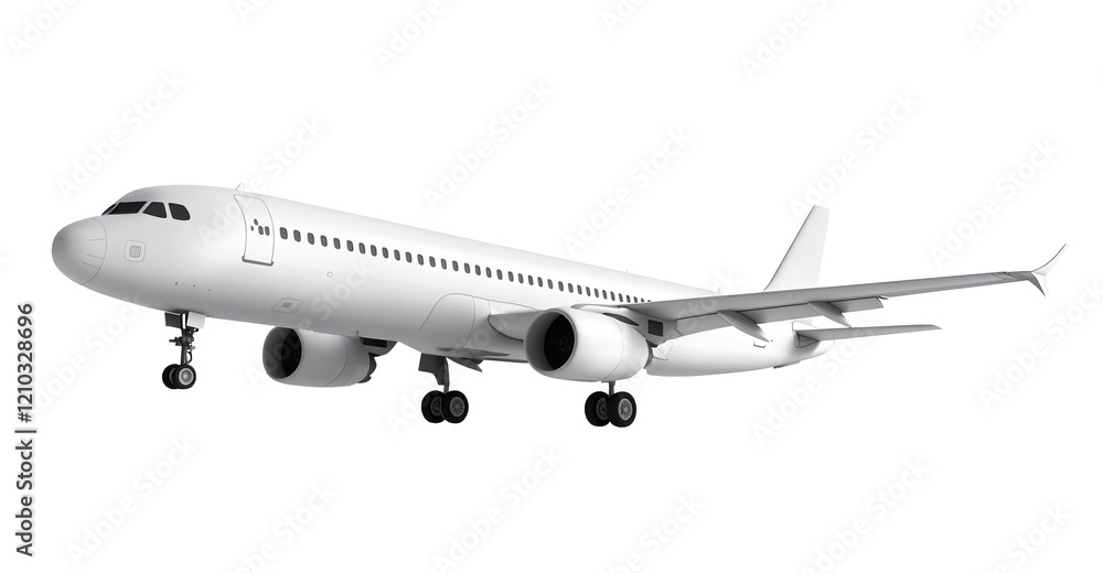 High detailed white airplane on transparent background, 3D render. high ...