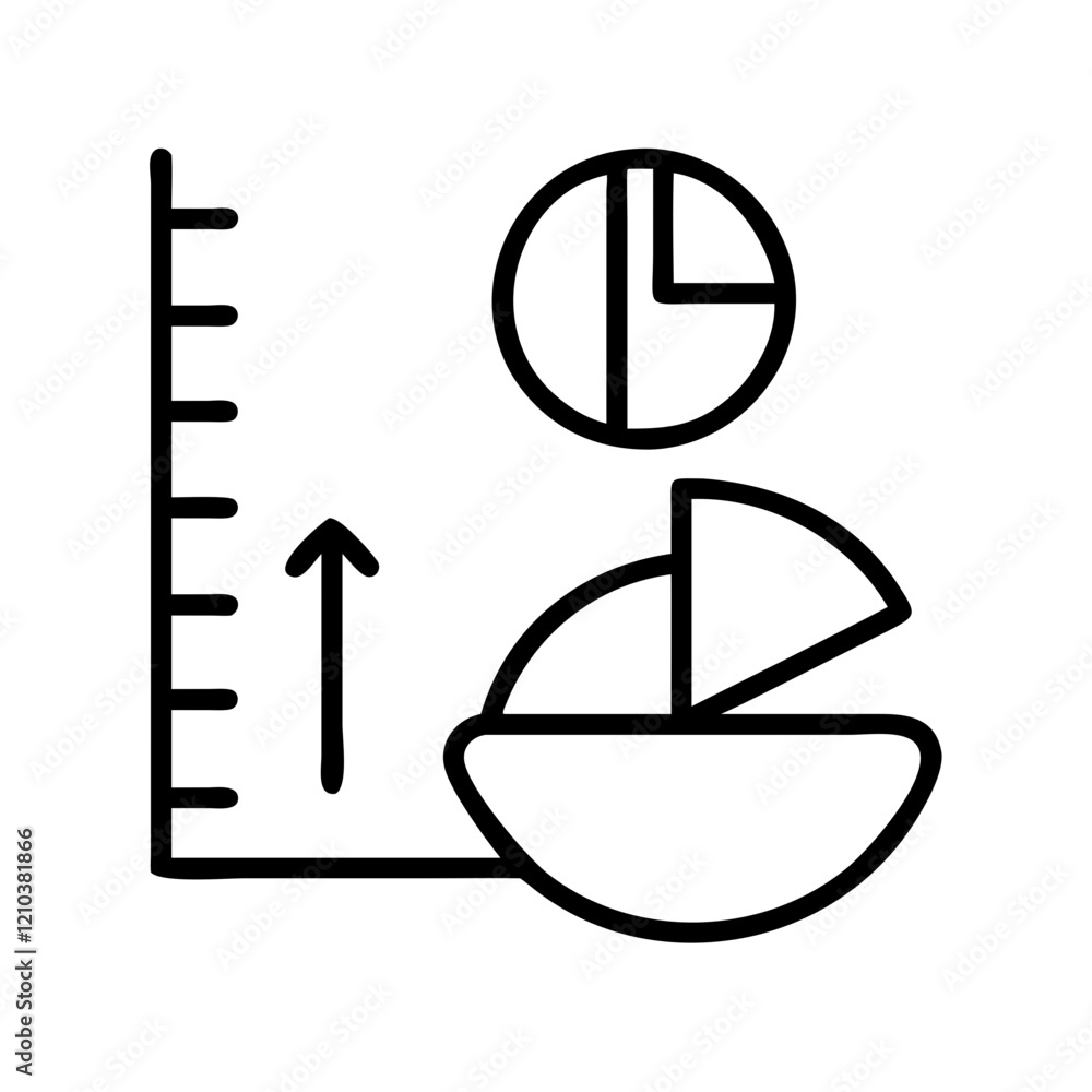 Vector de Stock portion size guide icon, portion size guide line art ...
