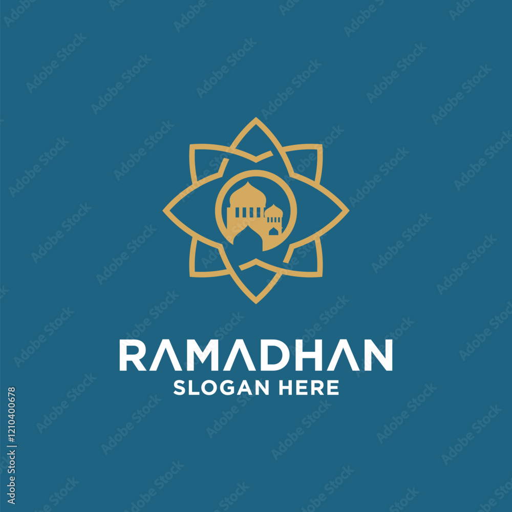 Ramadan month logo concept, collection of Islamic logos for the month ...
