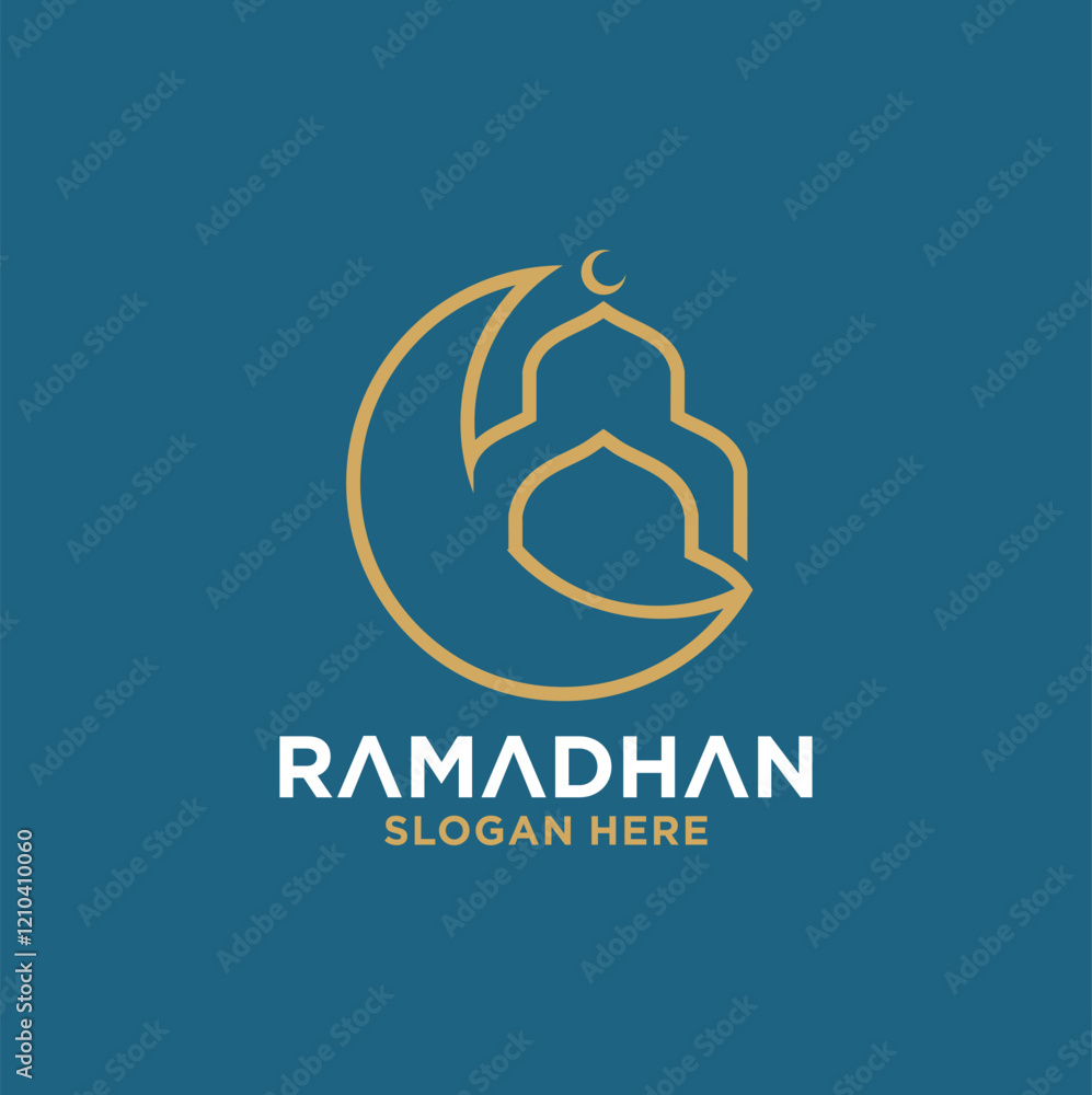 Ramadan month logo concept, collection of Islamic logos for the month ...