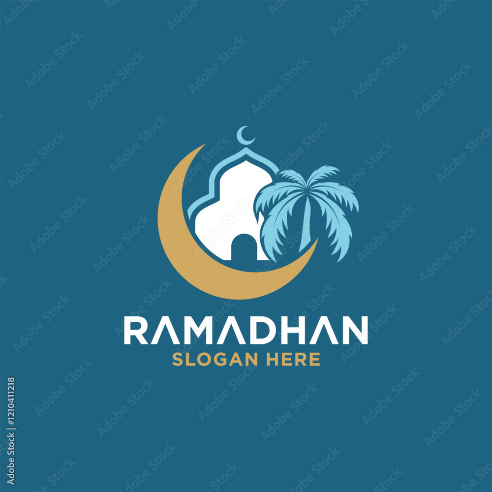 Ramadan month logo concept, collection of Islamic logos for the month ...