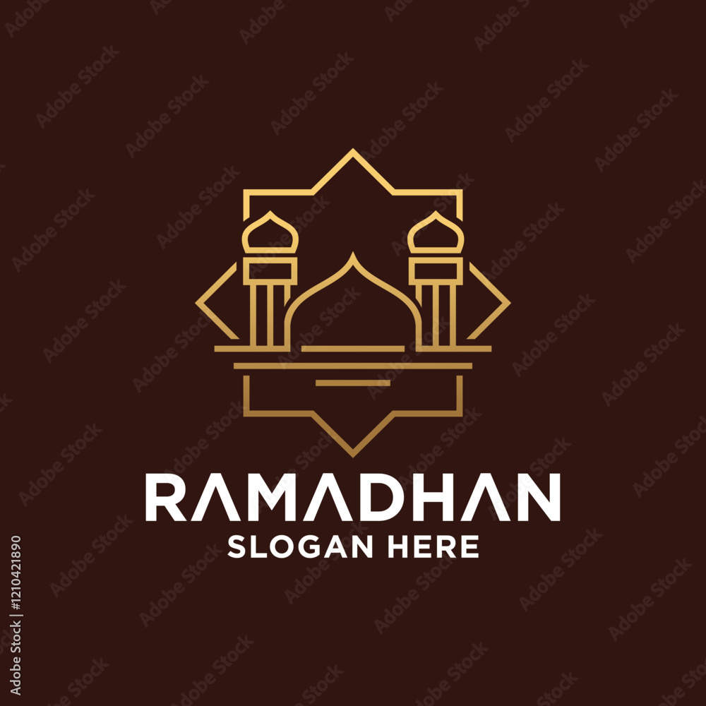 Ramadan month logo concept, collection of Islamic logos for the month ...
