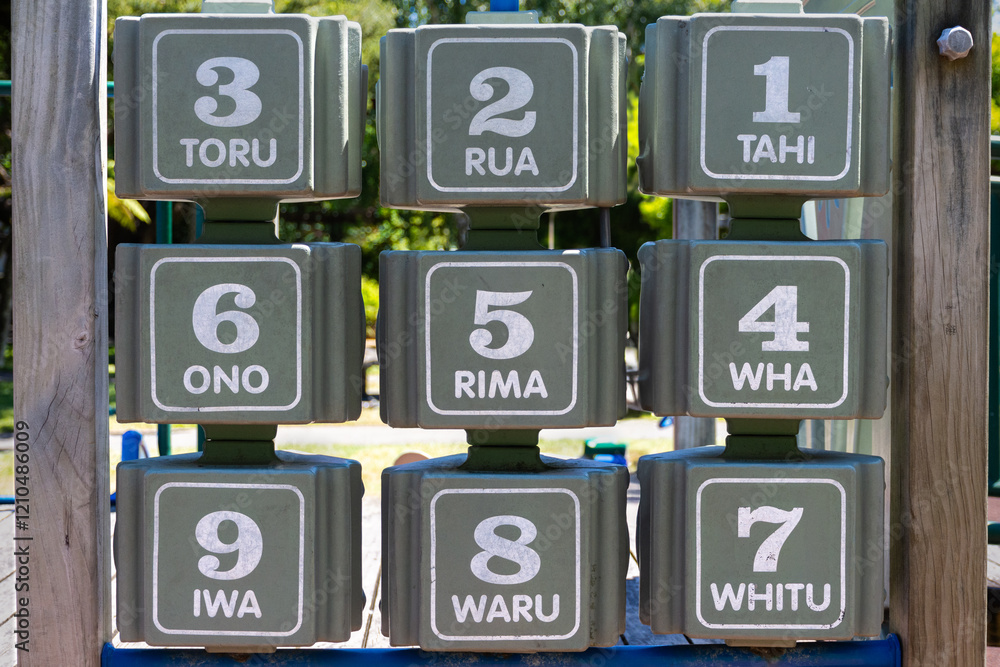 Plastic playground number activity with Maori words for the numbers in ...