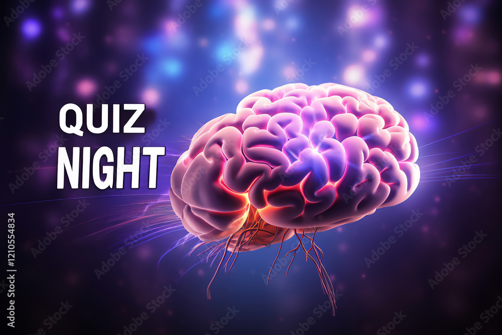 Quiz night text sign advertising a pub trivia knowledge event with a ...