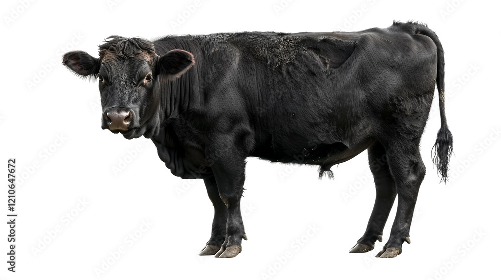 Angus cattle breed black or red designed for beef production isolated ...