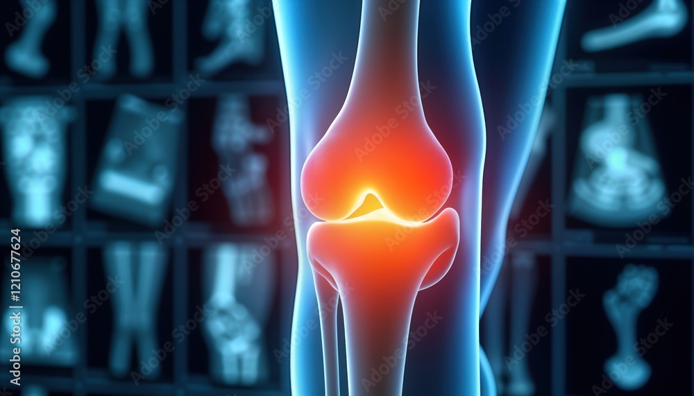 Stock-Illustration „Medical illustration shows knee joint with ...