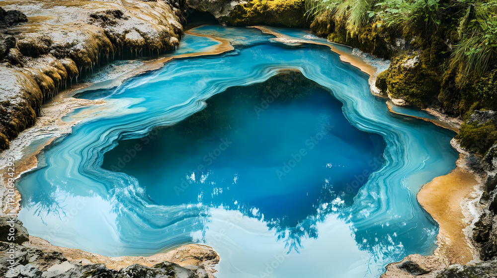 Vintage azure water stream photography: surreal melted liquid, dreamy ...