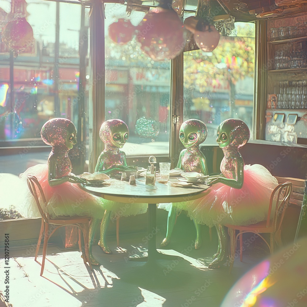 A photograph from 1969 with a retro-futuristic aesthetic, combining ...