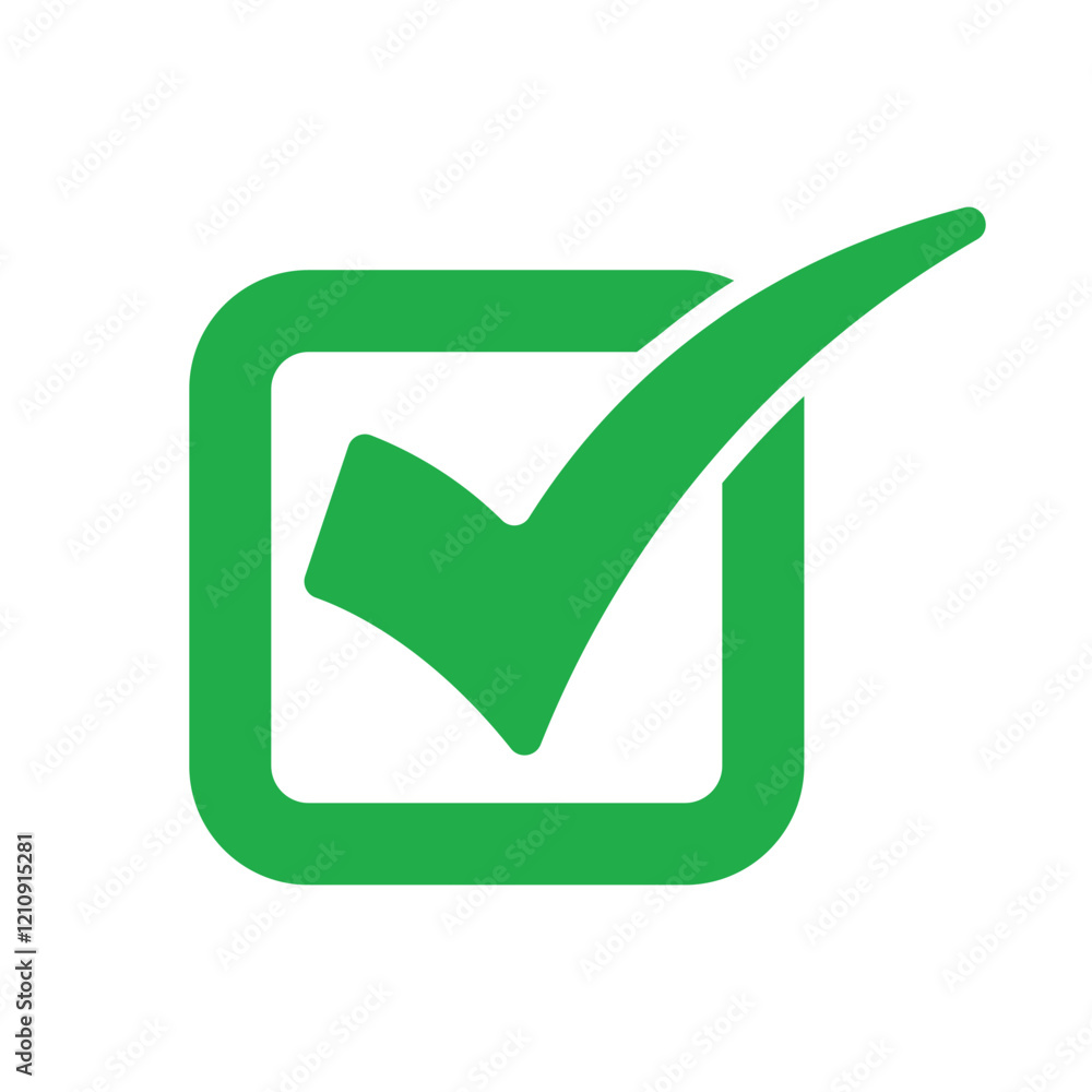 Green check mark, isolated tick symbols, checklist signs, and an ...