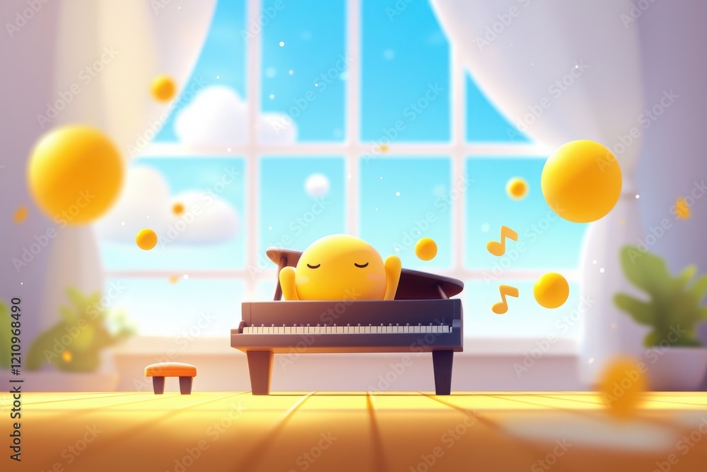 Interactive digital music class featuring friendly cartoon ai virtual ...