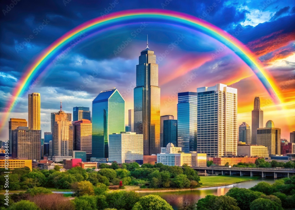 Texas' Dallas: A breathtaking rainbow arches over the city's high ...