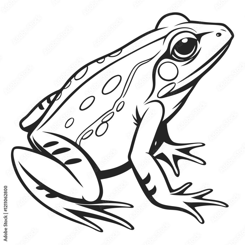 frog black outline, vector drawing PNG Stock Vector | Adobe Stock