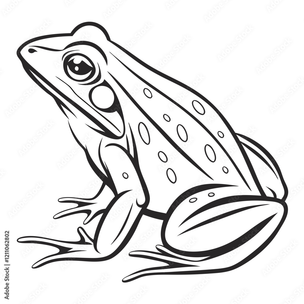 frog black outline, vector drawing PNG Stock Vector | Adobe Stock