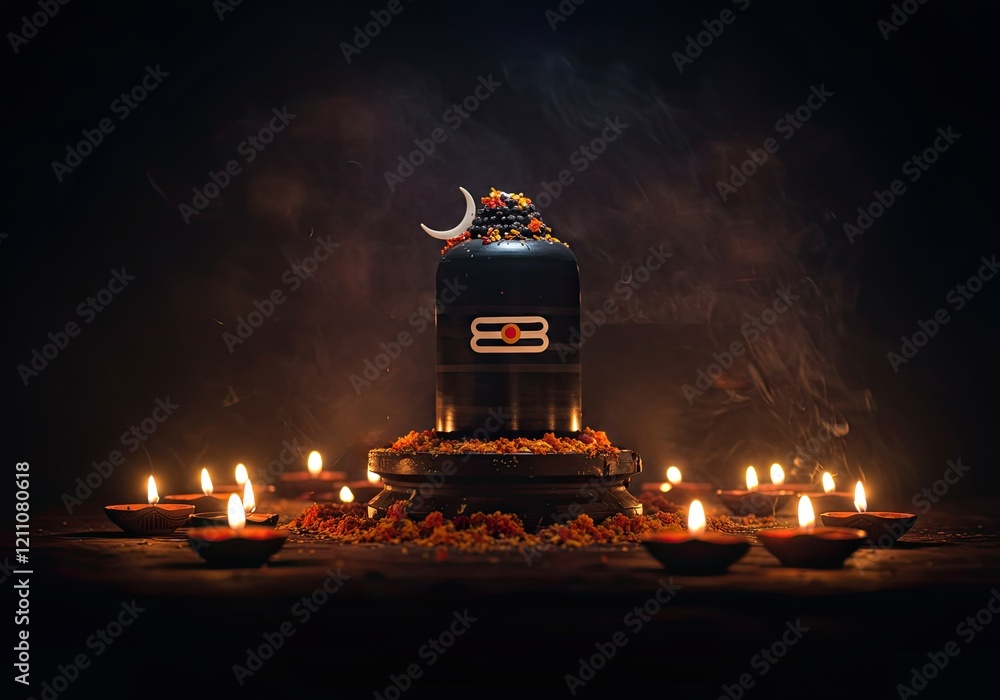 Happy Maha Shivaratri festival template design with creative Font ...
