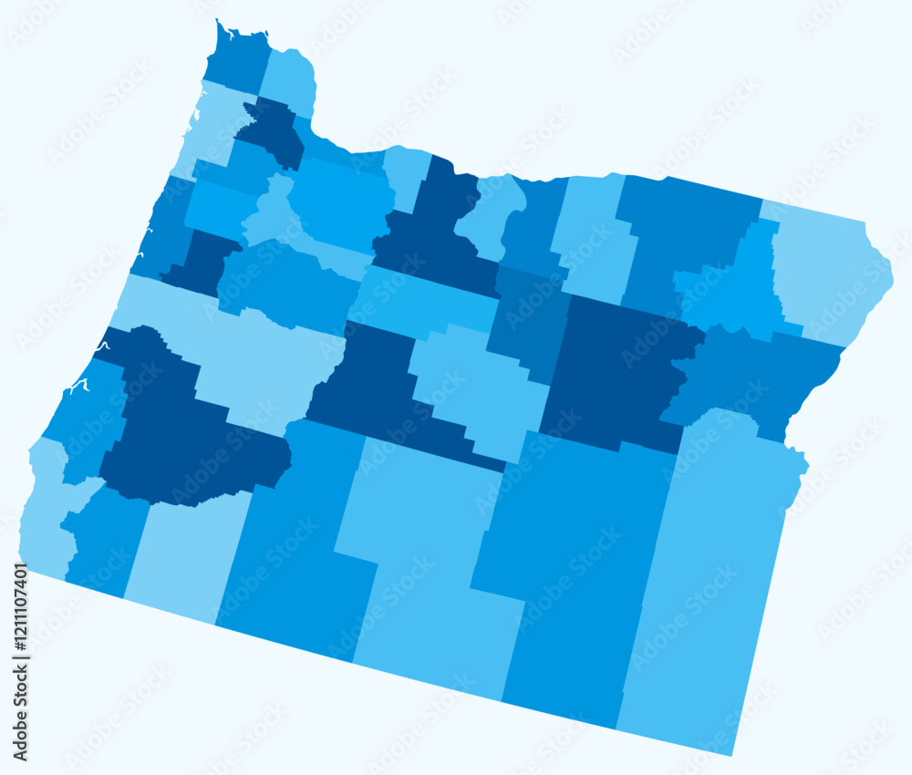 Map of Oregon with counties. Just a simple state border map with county ...