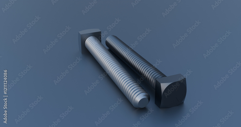 Grade 5 Steel Square Head Screw close up: Fasteners and Hardware ...