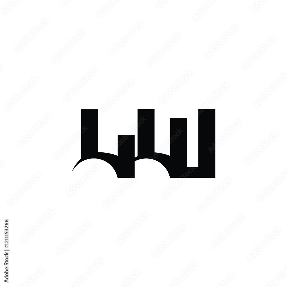 LW monogram logo design letter text name symbol monochrome logotype ...