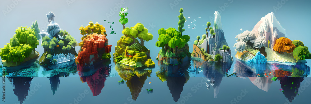 Vibrant Spectrum of Diverse Biomes in Classic Open-World Virtual Game ...