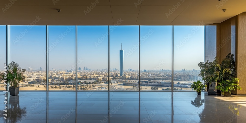 Saudi Arabia Riyadh landscape at Mourning - Riyadh Tower Kingdom Centre ...