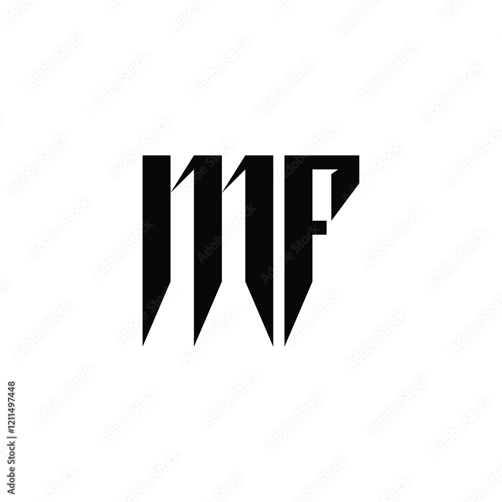 MF monogram logo design letter text name symbol monochrome logotype ...