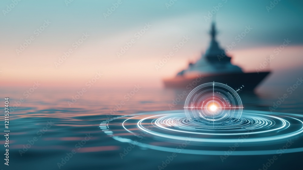 Radar like Target Icon Ship radar screen with target icons representing ...