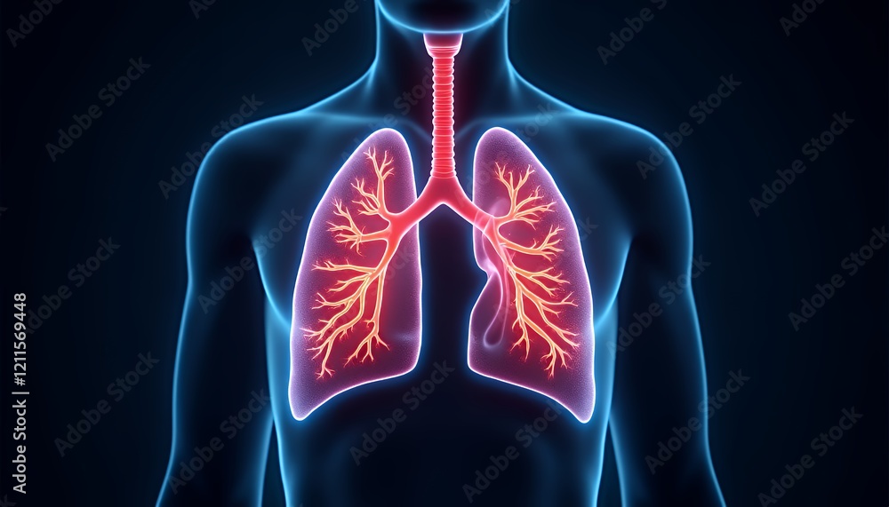 Highly Detailed 3D Model of Human Lungs: Volumetric Octane Render of ...