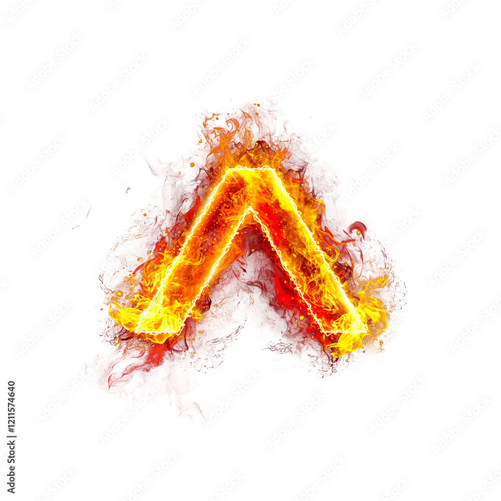 Realistic Fire Alphabet A Transparent PNG Stock Photo | Adobe Stock