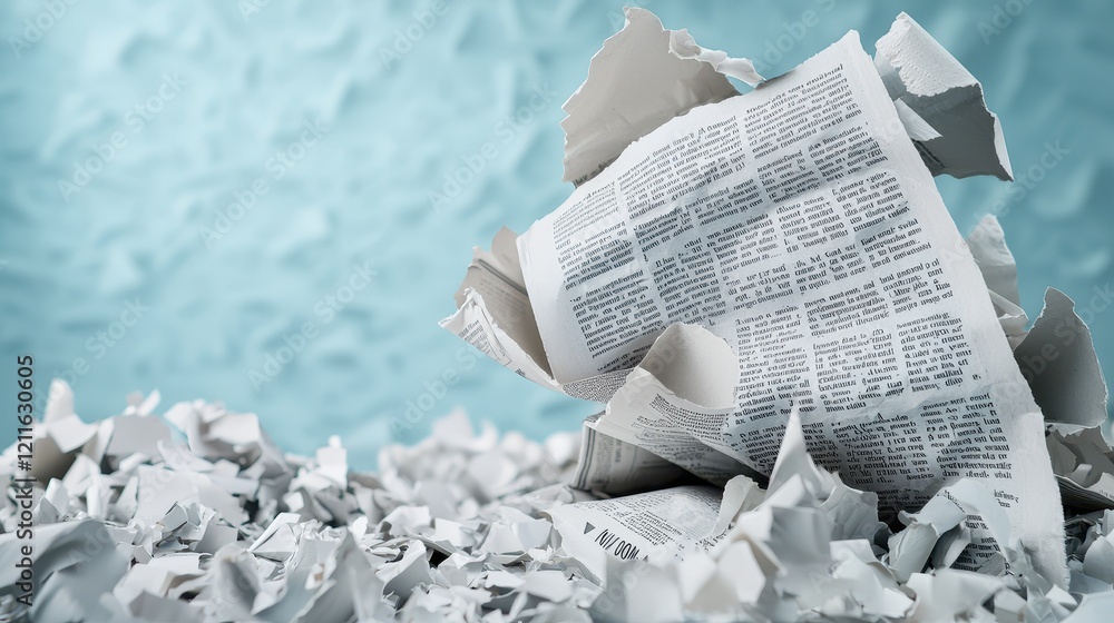 Fake news and Misinformation Media Concept, Torn Newspaper Headlines on ...
