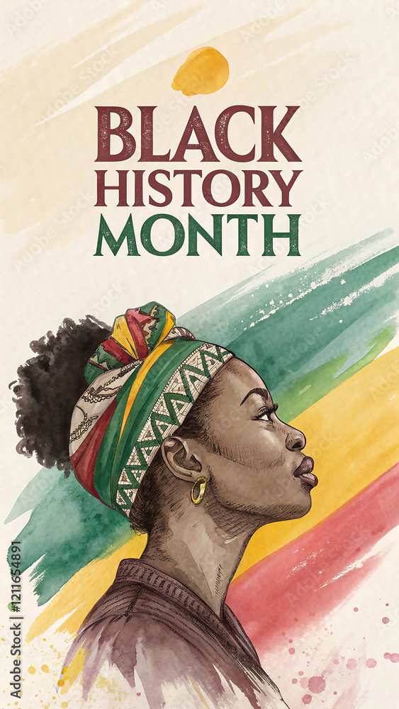 Celebrate Black History Month! Vibrant Poster Design with Bold ...