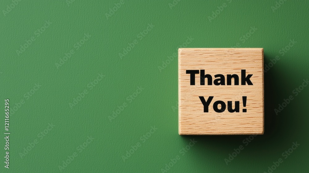 Thank you wooden blocks display on green background for gratitude Stock ...