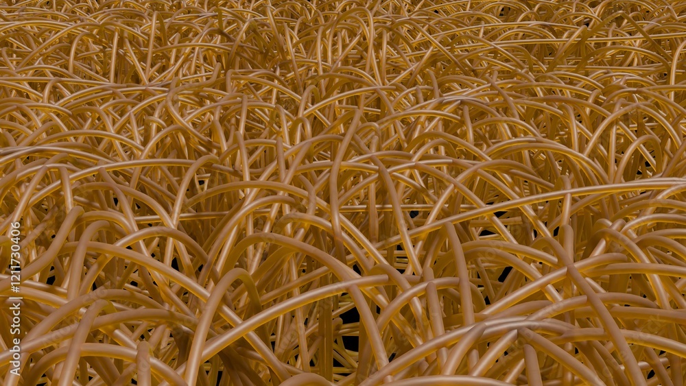 Hundreds of fibers. Tangled strings. Extreme closeup. Extreme ...