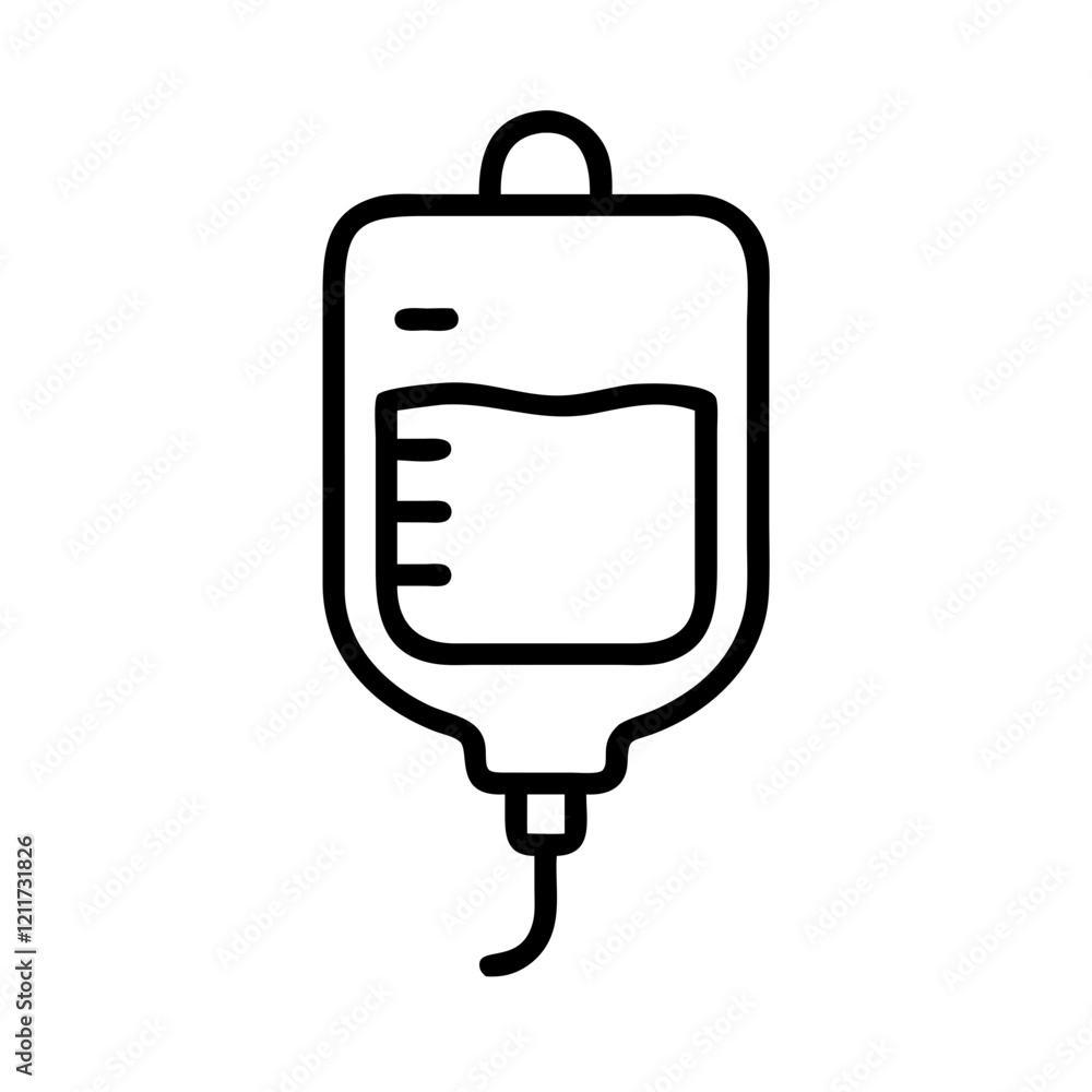 Blood collection bag icon on transparent background, concept of ...