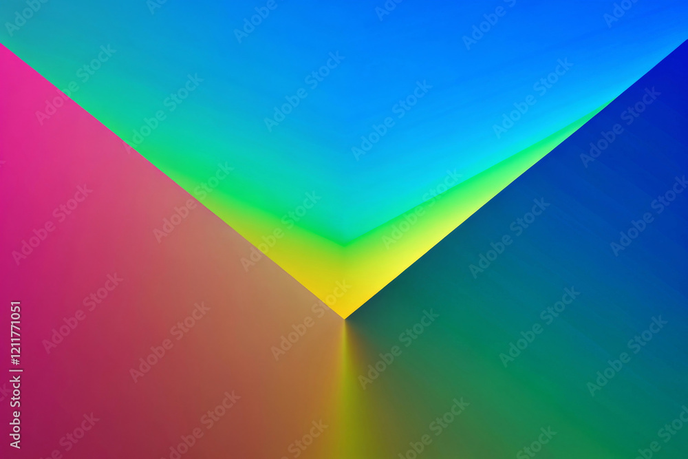Bright, intersecting gradients of blue, green, and pink come together ...
